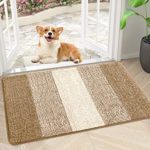 Dog Door Mat for Muddy Paws, Absorbs Moisture and Dirt, Low-Profile ...