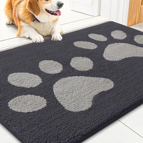Dog Door Mat for Muddy Paws, Absorbs Moisture and Dirt, Low-Profile ...