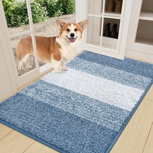 Dog Door Mat for Muddy Paws, Absorbs Moisture and Dirt, Low-Profile ...