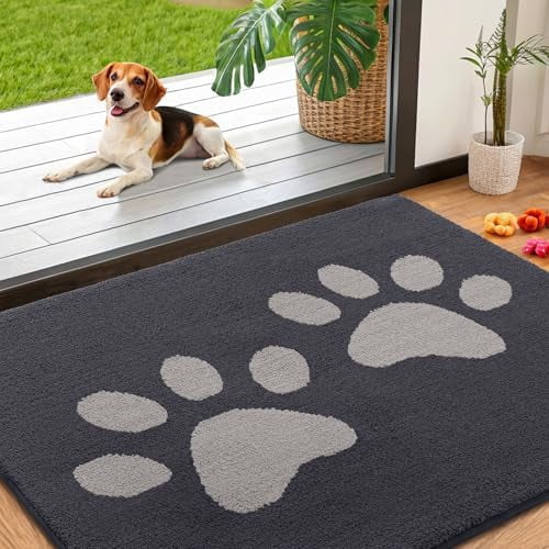 Dog Door Mat for Muddy Paws, Absorbs Moisture and Dirt, Low-Profile ...