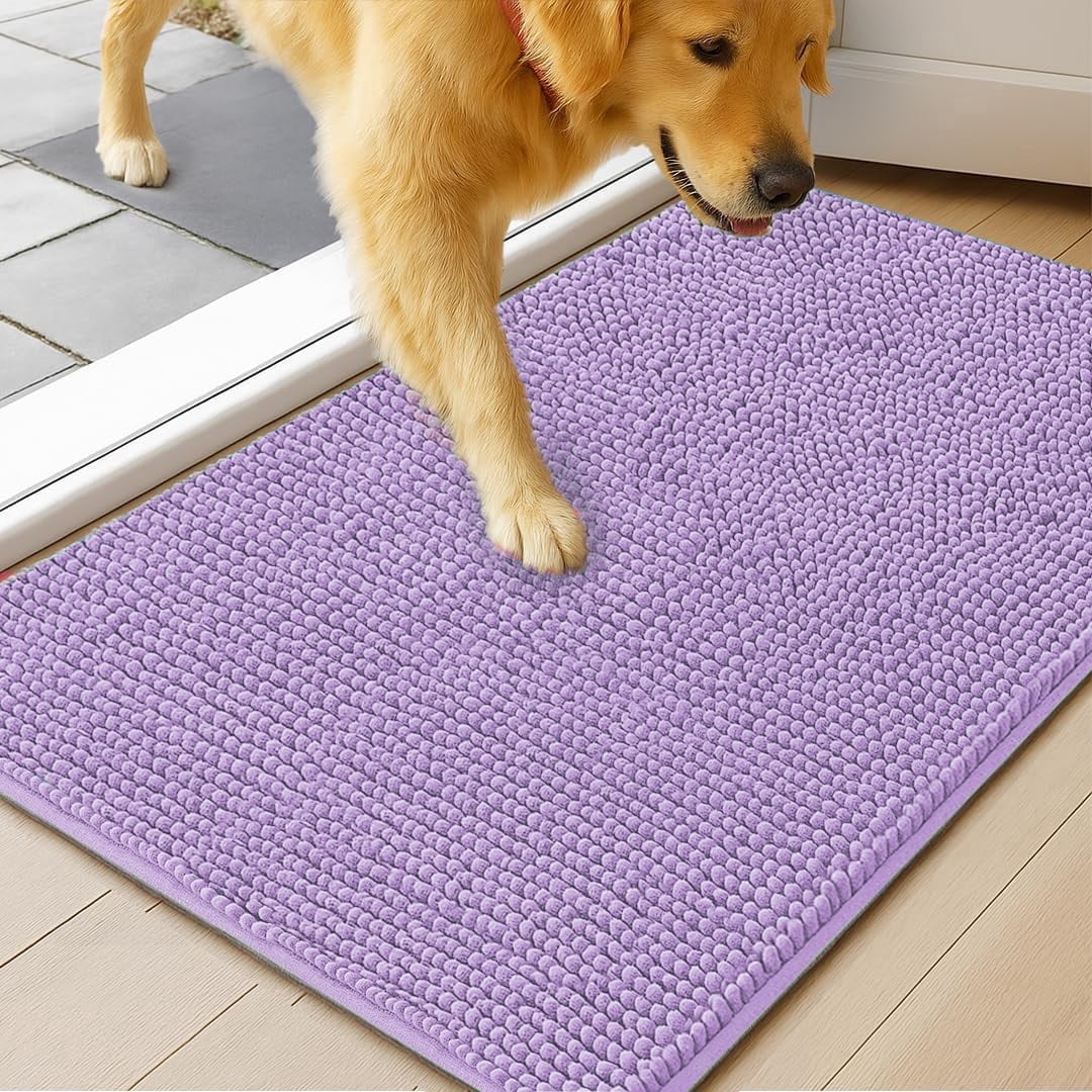 Dog Door Mat for Muddy Paws, Super Absorbent Microfiber, Non-Slip ...