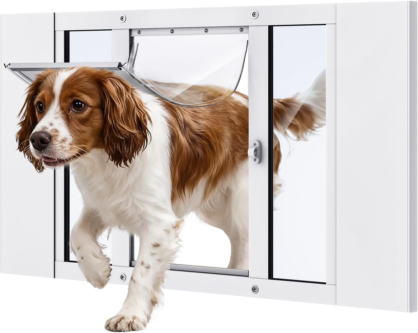 Dog Door for Window, Aluminum Frame Window Pet Door, Adjustable to Fit ...