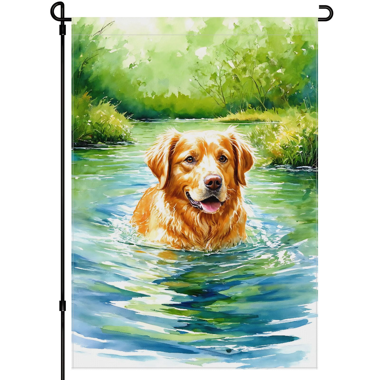 Dog Double-Side Flag for House Backyard Deco - Happy Smile Versatile ...