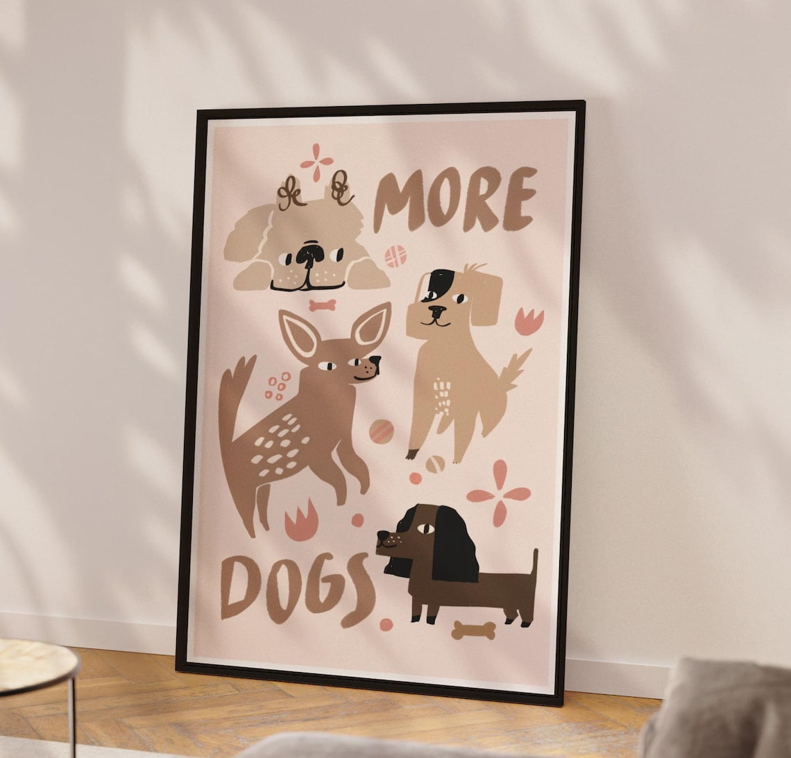 Dog Drawing Nursery Art Print, Dog Breed Poster, Unframed Paper Poster ...