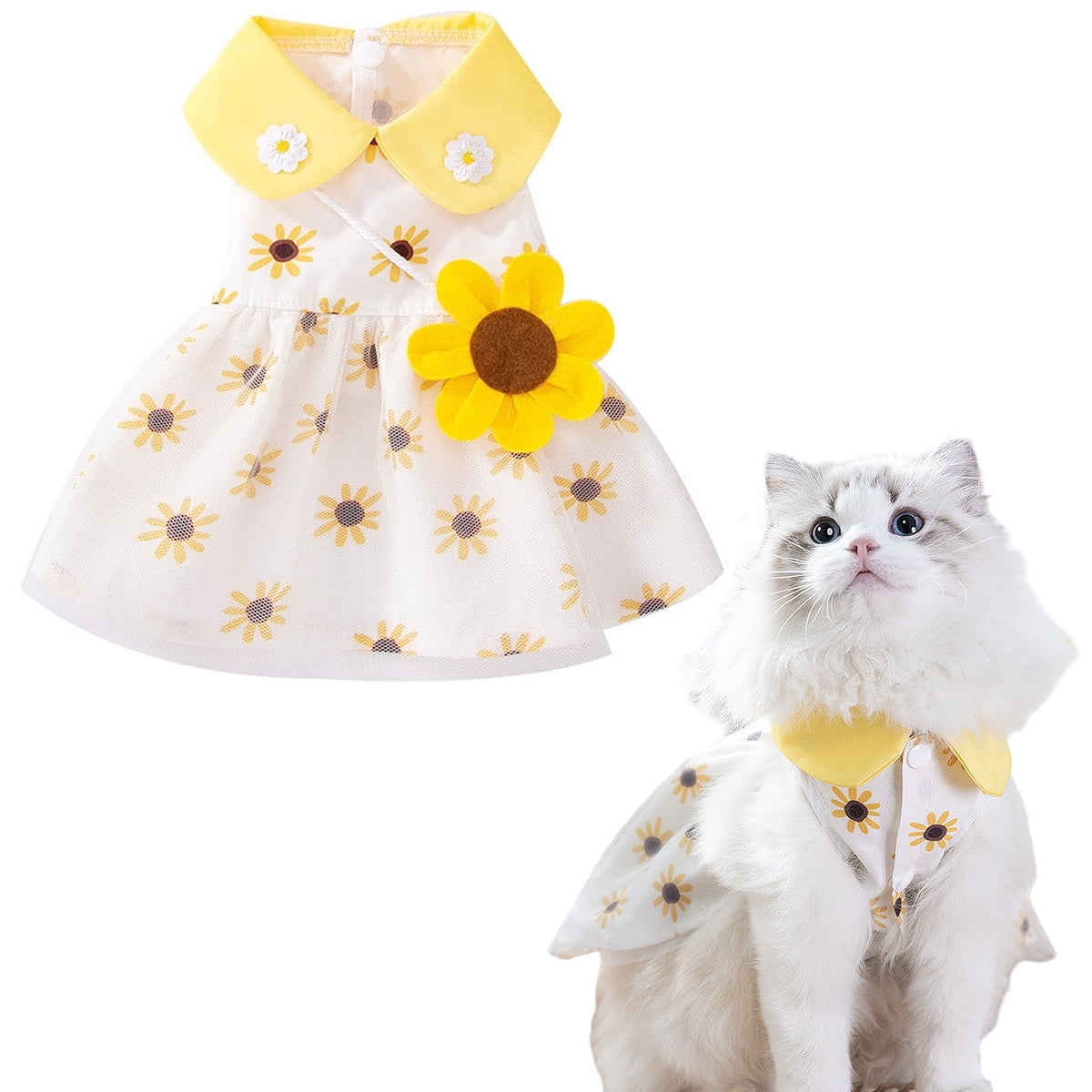 Dog Dress Soft Breathable Puppy Dresses Elegant Princess Lace Floral ...