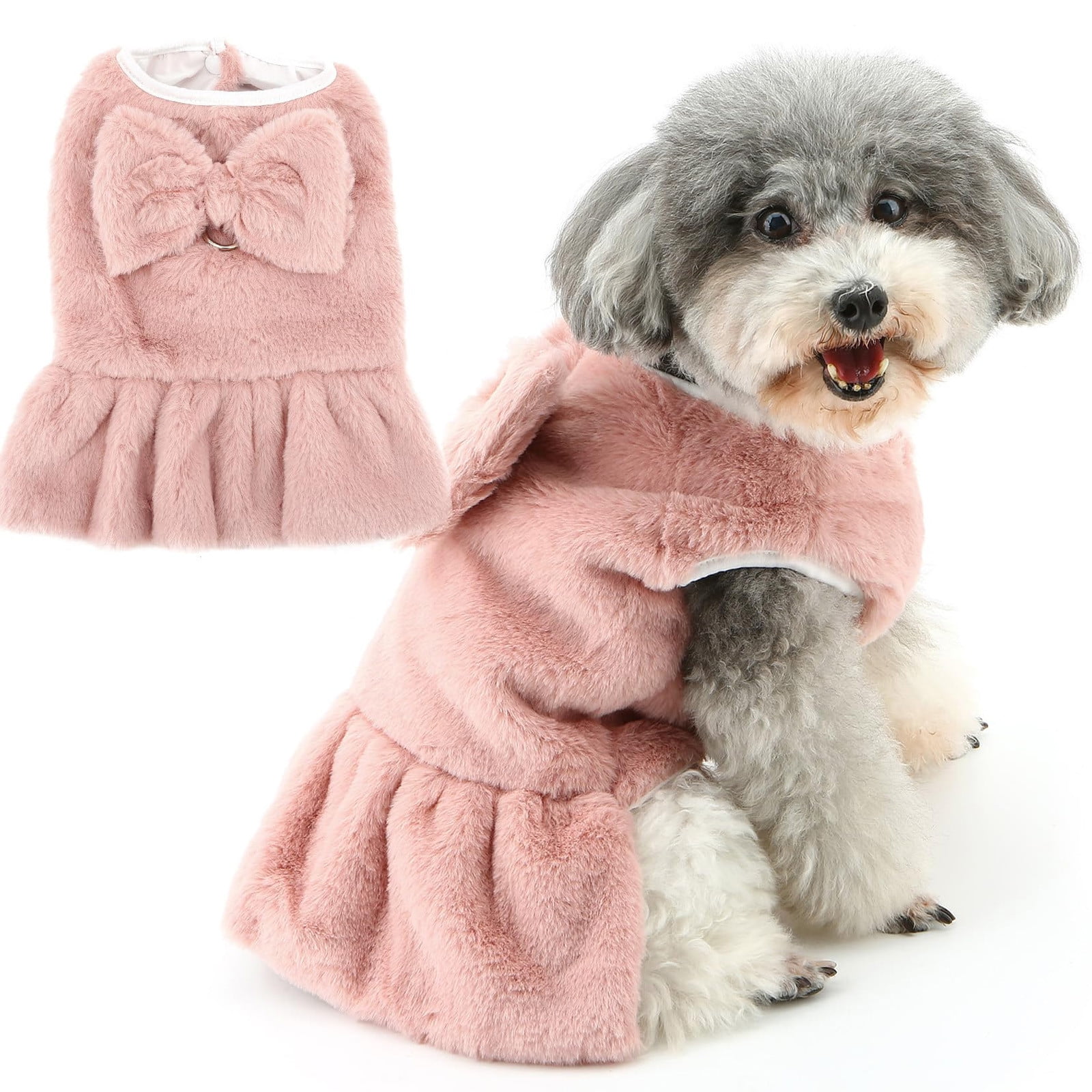 Dog Dress for Small Dogs Bow Knot Cute Female Outerdoor Clothes with ...