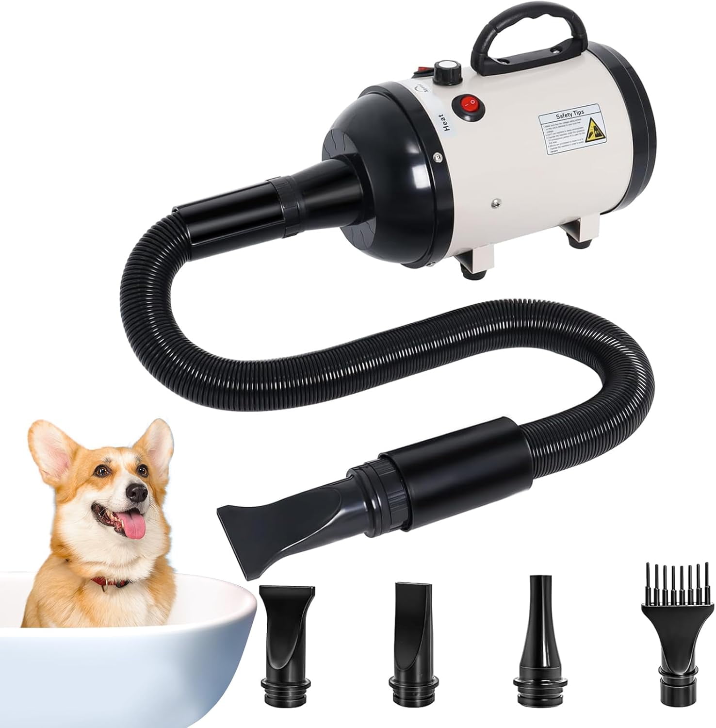 Dog Dryer for Large Dogs, 5.2HP 3800W High Velocity Pet Hair Dryers ...