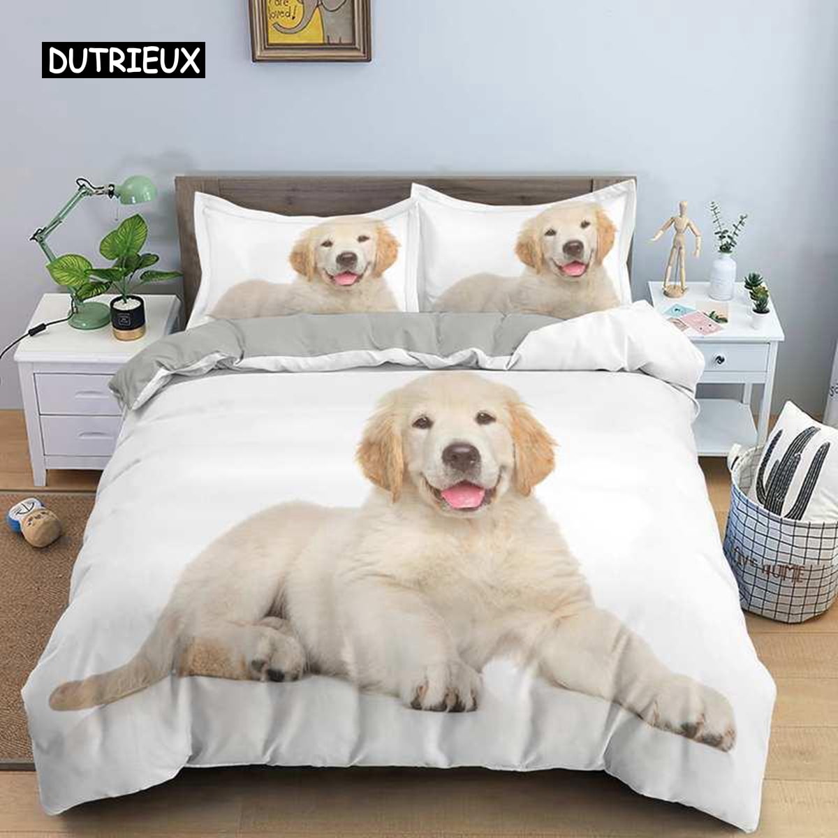 Dog Duvet Cover Set Golden Retriever Size Bedding Set for Boys Girls ...