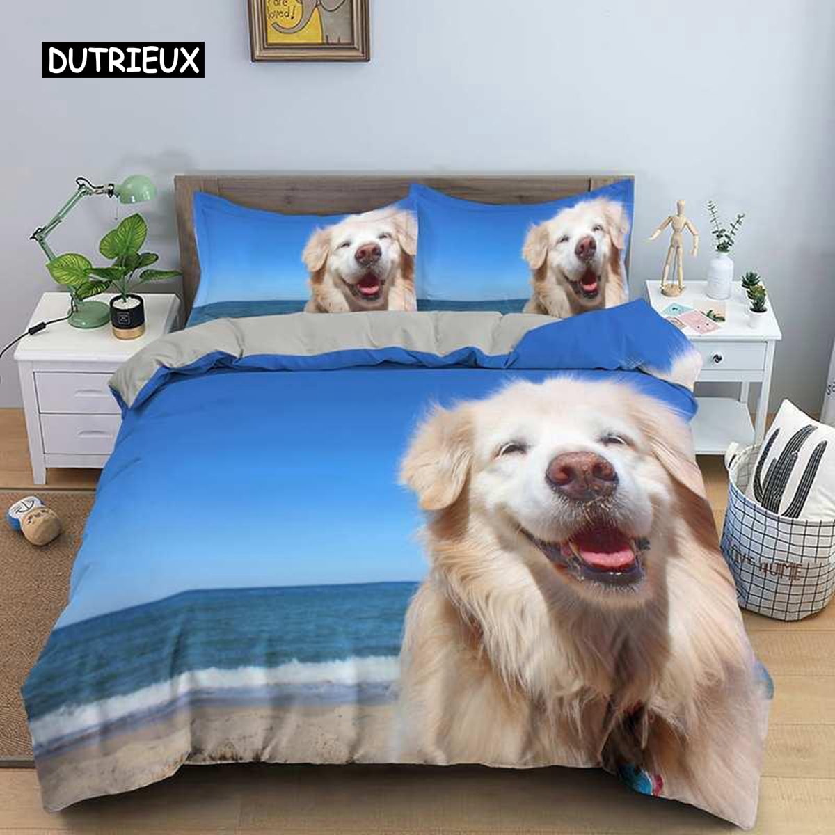 Dog Duvet Cover Set Golden Retriever Size Bedding Set for Boys Girls ...