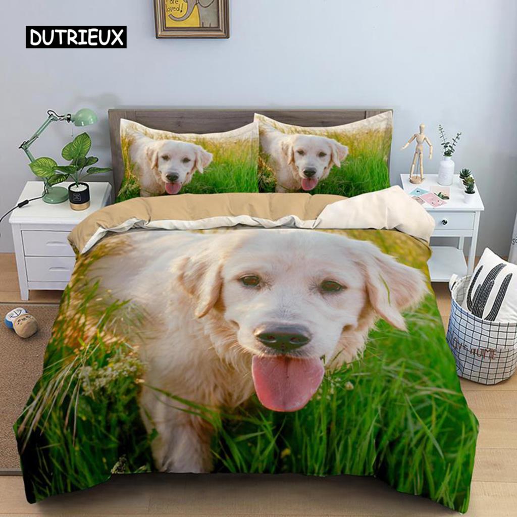 Dog Duvet Cover Set Golden Retriever Size Bedding Set for Boys Girls ...