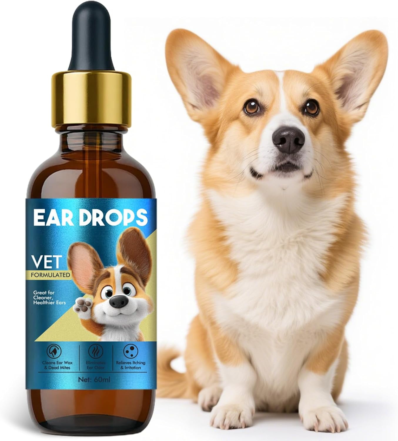 Dog Ear Cleaner Solution, Ear Cleaner for Dogs and Cats, 60ML - Walmart.com