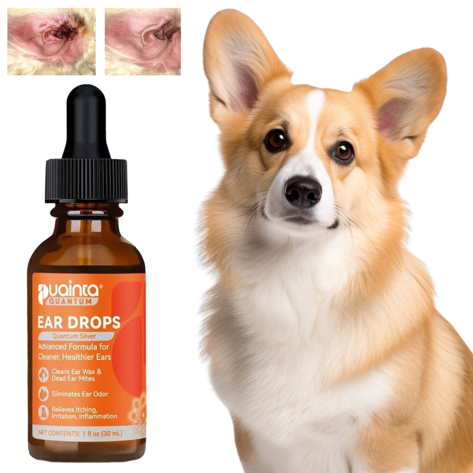 Dog Ear Cleaner, Upgrade Dog Ear Drops Natural Dog and Cat Ear Cleaner ...