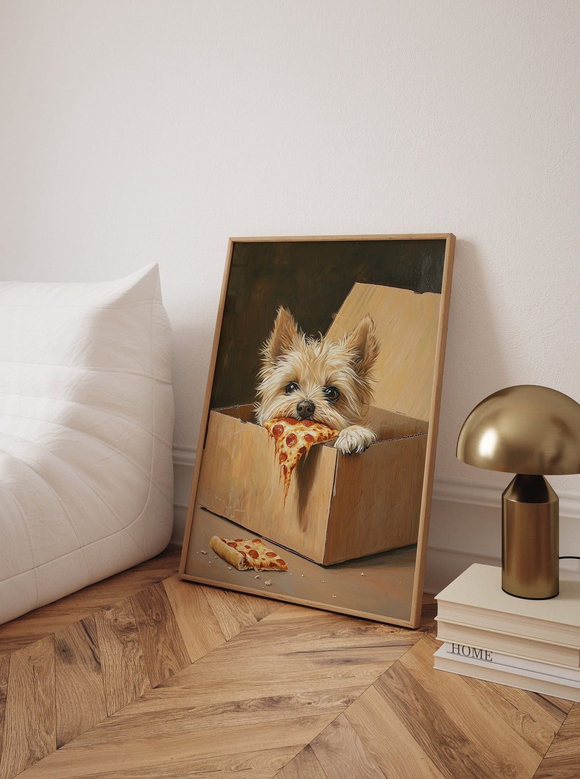Dog Eating Pizza Art Whimsical Kitchen Decor, Unframed Canvas - Walmart.com