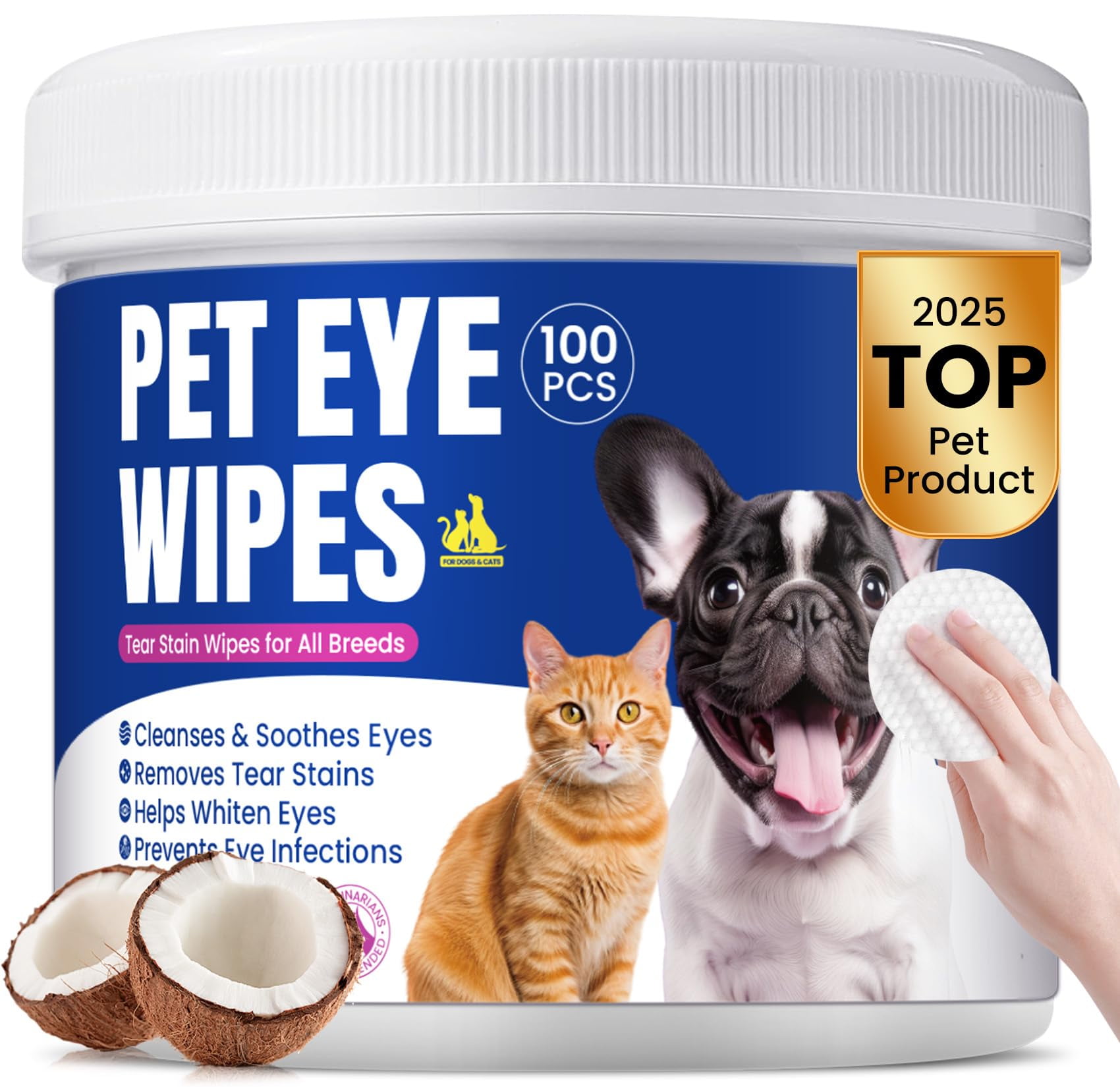 Dog Eye Wipes, Angel Tear Stain ATT1Remover for Cats - Hypoallergenic & Deodorizing Eye Wipes ...