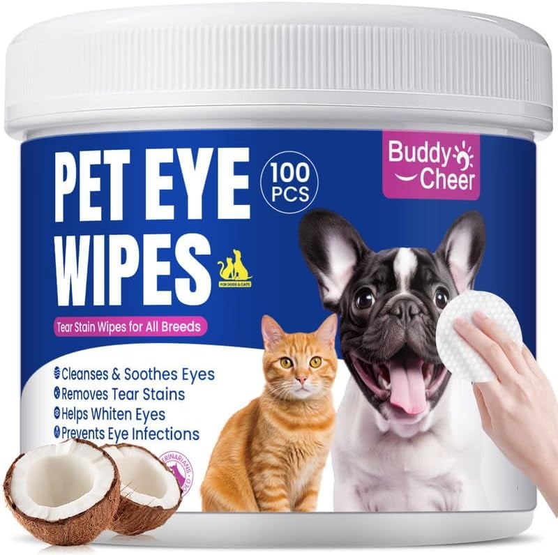 Dog Eye Wipes, Tear Stain Remover for All Dogs & Cats – Hypoallergenic ...