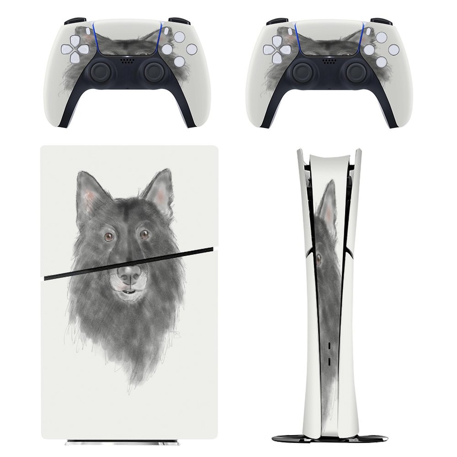 Dog Face PS5/PS5 Slim Digital Disc Skin Sticker For Console And ...
