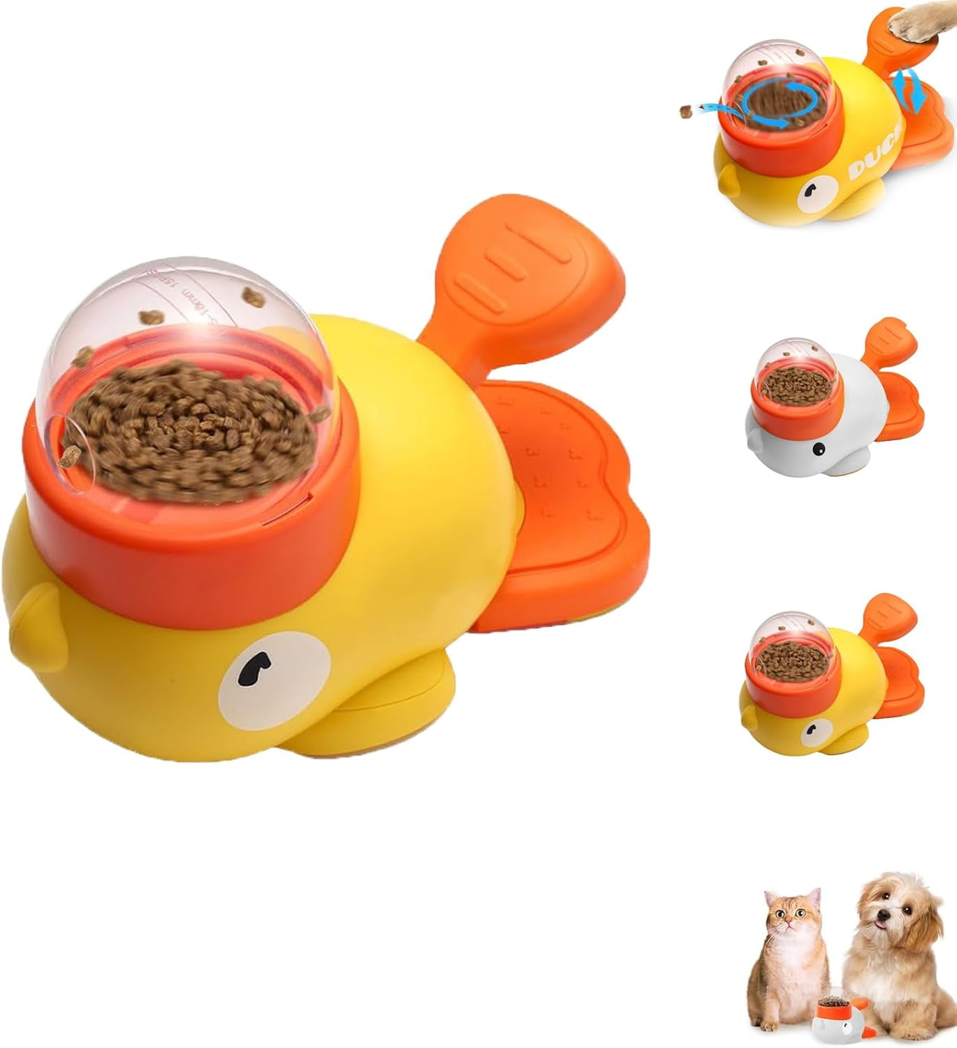 Dog Feeder Puzzle Toy Duck, 2-in-1 Interactive Slow Feeder Puzzle Toy ...