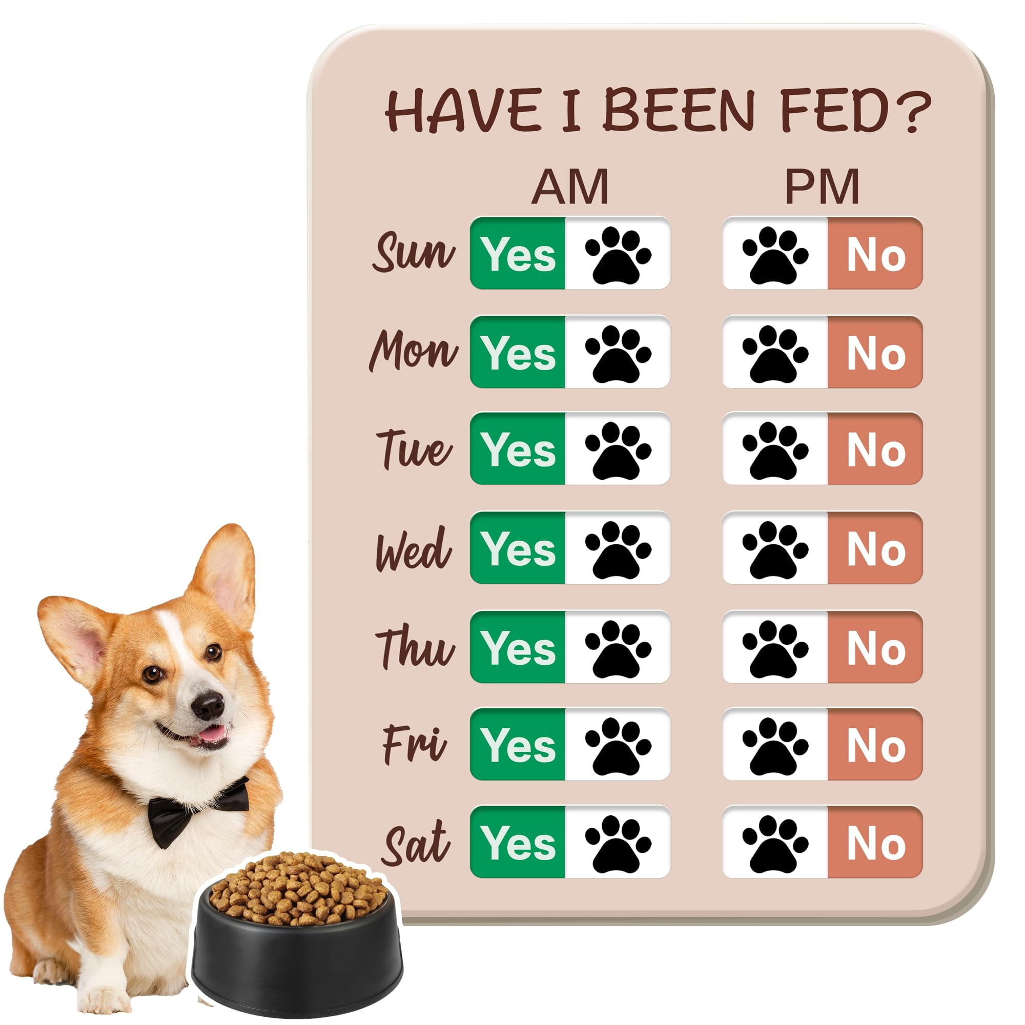 Dog Feeding Reminder, Dog IRF13 Fed Sign Tracker -Daily Am/Pm Chart ...