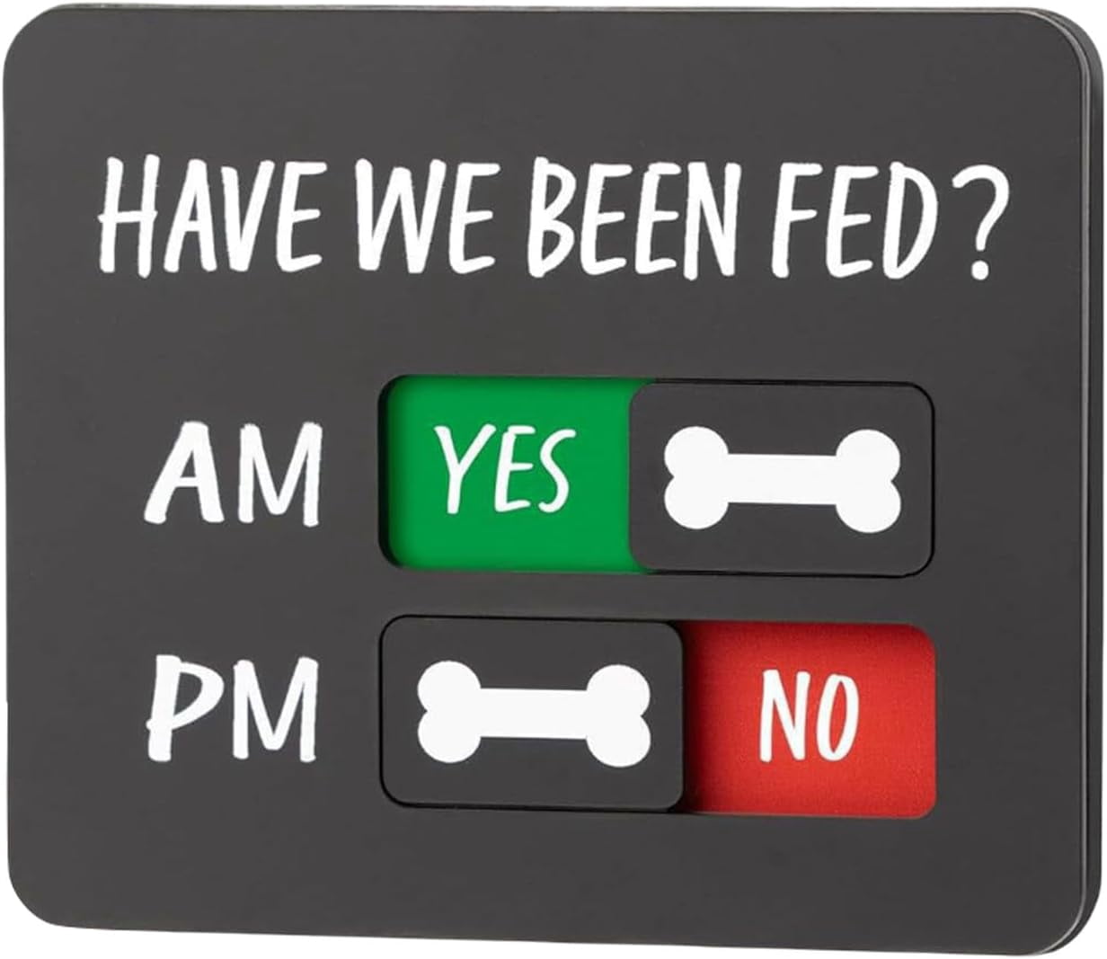 Dog Feeding Reminder Sign with Magnet, Pet Feed Chart with AM/PM ...
