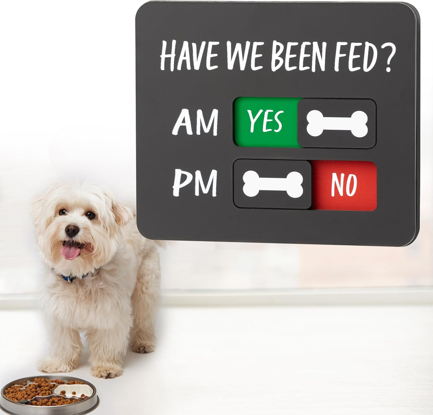 Dog Feeding Reminder Sign with Magnet, Pet Feed Tracker with Have We ...