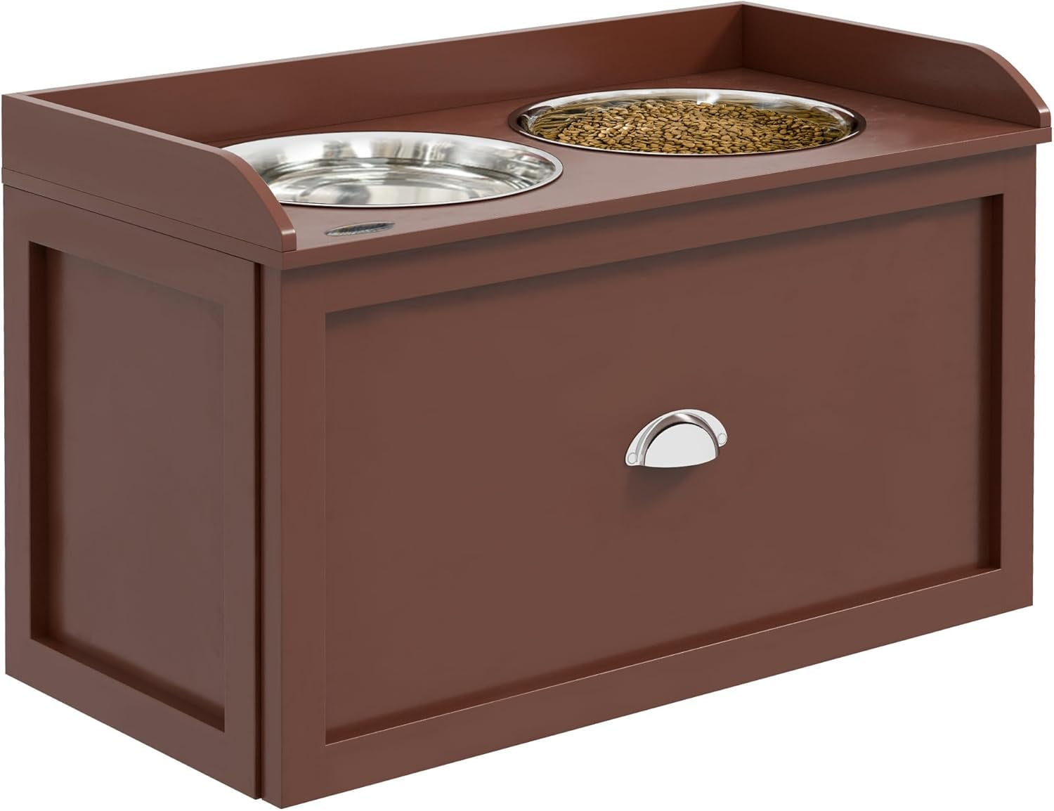 Dog Feeding Station with Storage Drawer, Dog Food Storage Cabinet with ...
