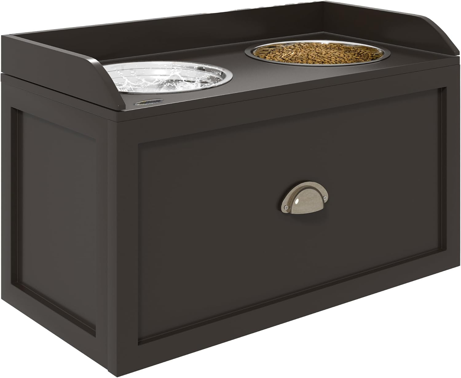 Dog Feeding Station with Storage Drawer, Dog Food Storage Cabinet with ...