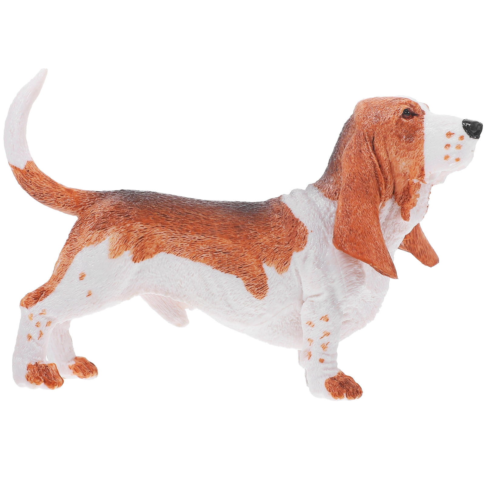 Dog Figurine Realistic Animal Model Lifelike Basset Dog Statue Basset ...