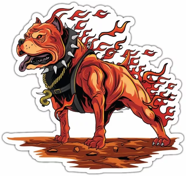 Dog Fire Pitbull From Hell Pet Car Window Stickerphone Decal Water ...
