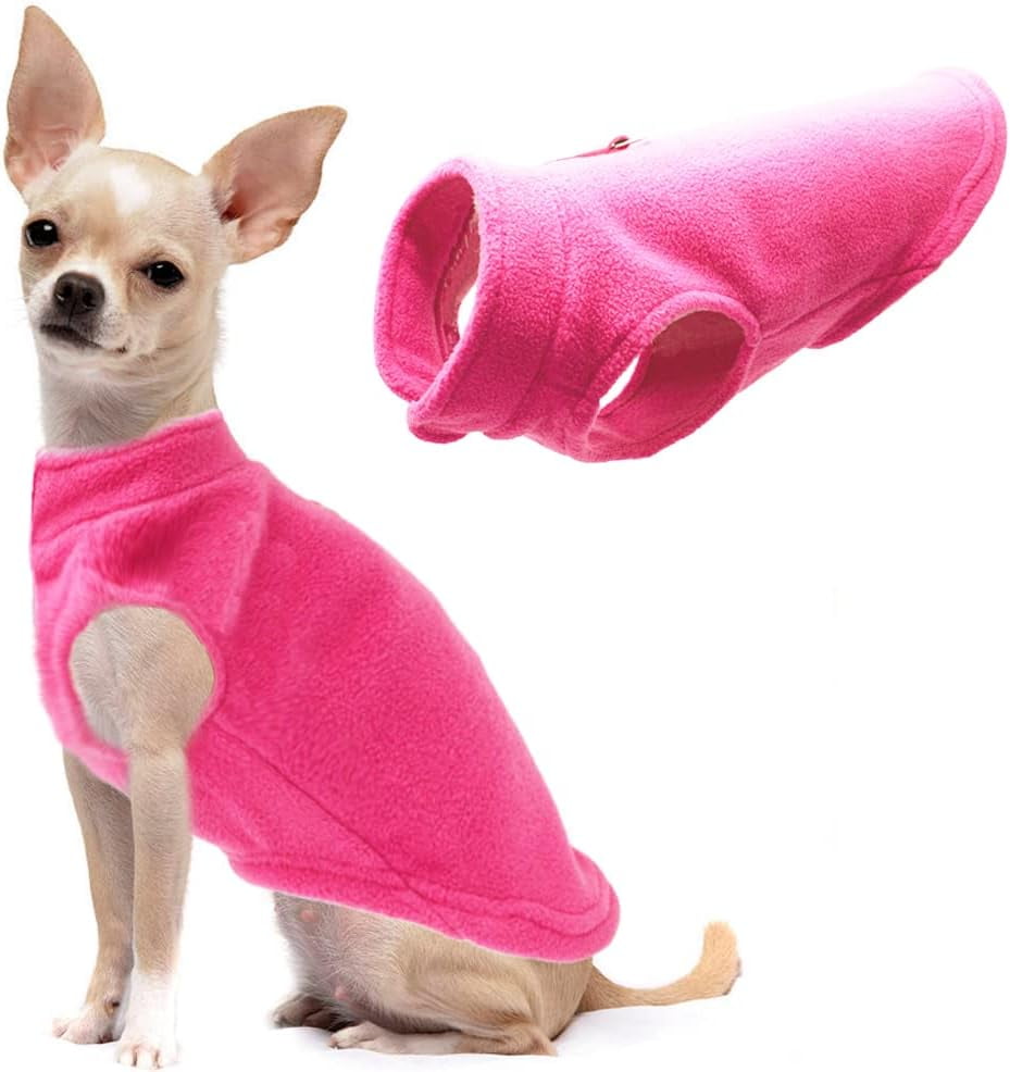 Dog Fleece Vest Soft Winter Jacket Sweater with D-Ring Leash Cold ...