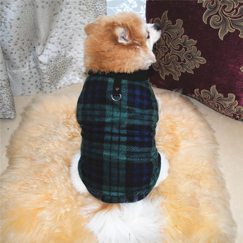 Dog Fleece Vest Sweater, Buffalo Plaid Dog Pullover Warm Jacket Winter ...
