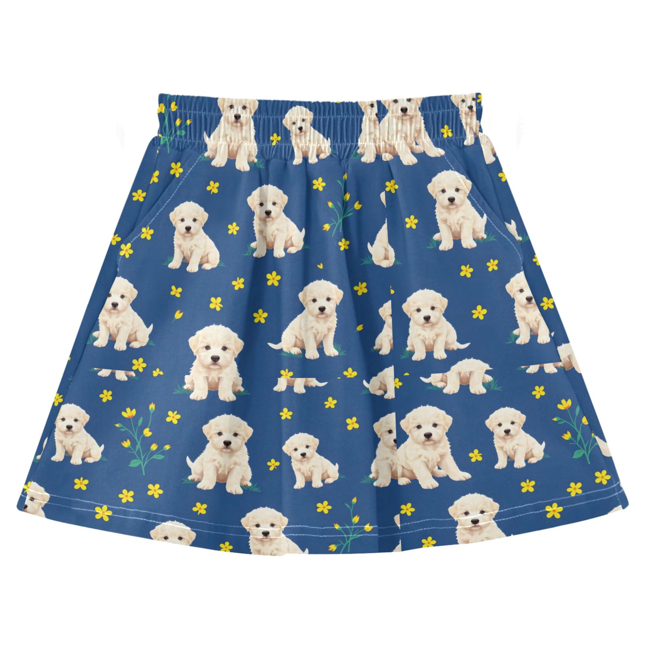 Dog Flower Athletic Skirt with Pockets and Built-in Shorts for 3-8Y ...