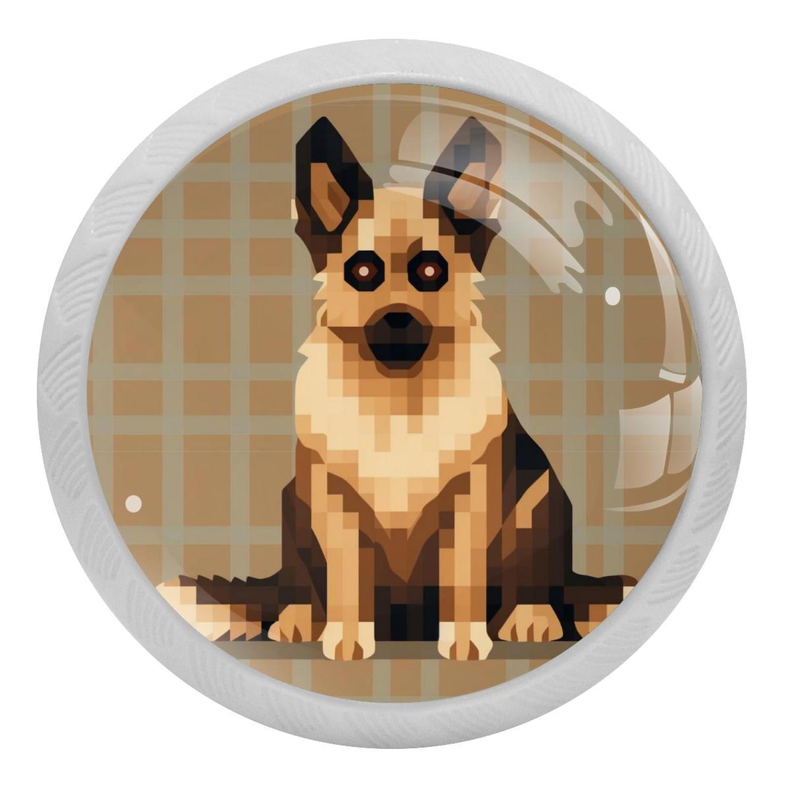 Dog Fluorescent Drawer Pulls with Screws: Round 4-Pack Glow-in-the-Dark ...