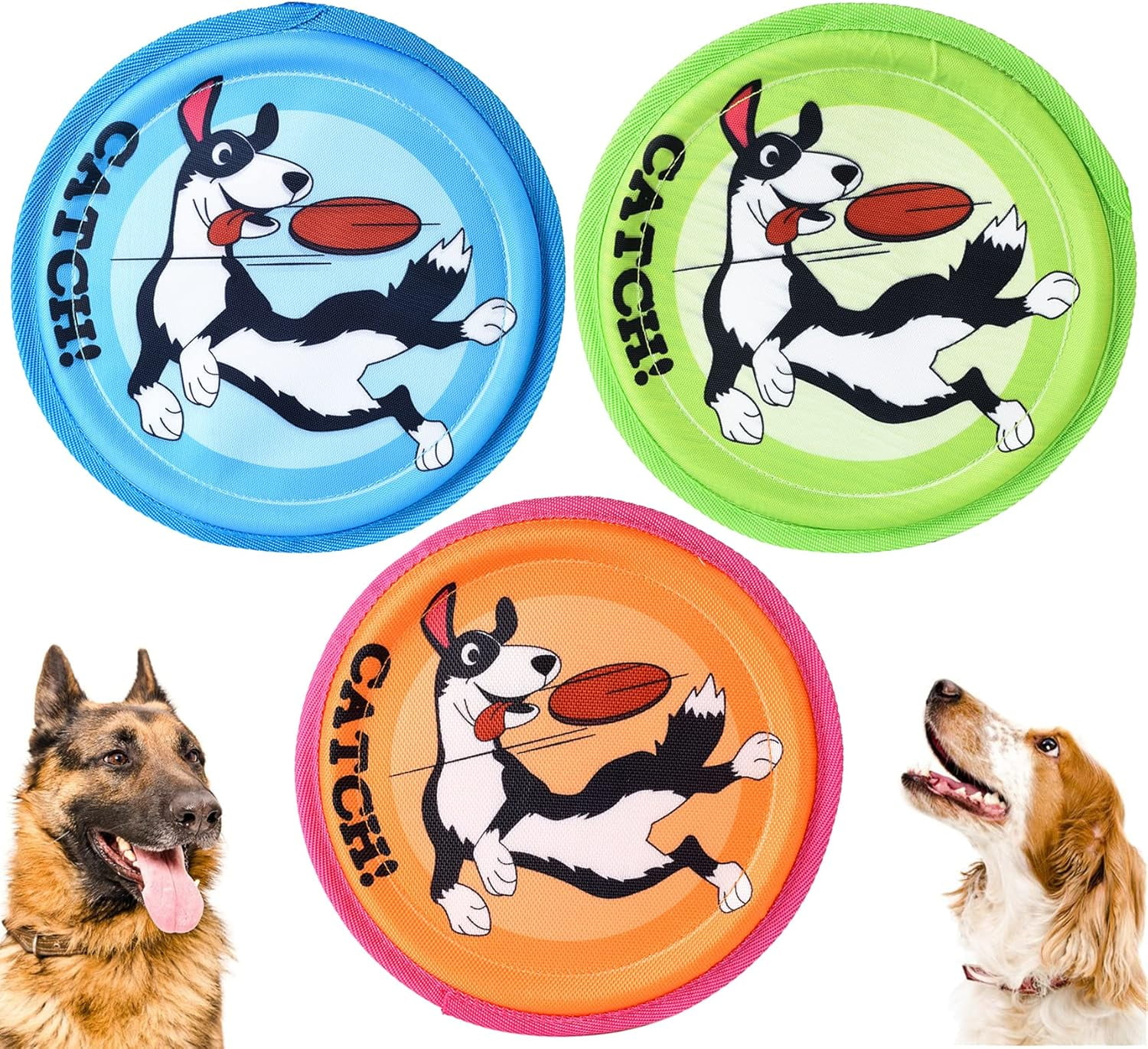 Dog Flying Disc, 3 Pack Dogs Flyer Toys, Lightweight Flying Disc Dog ...