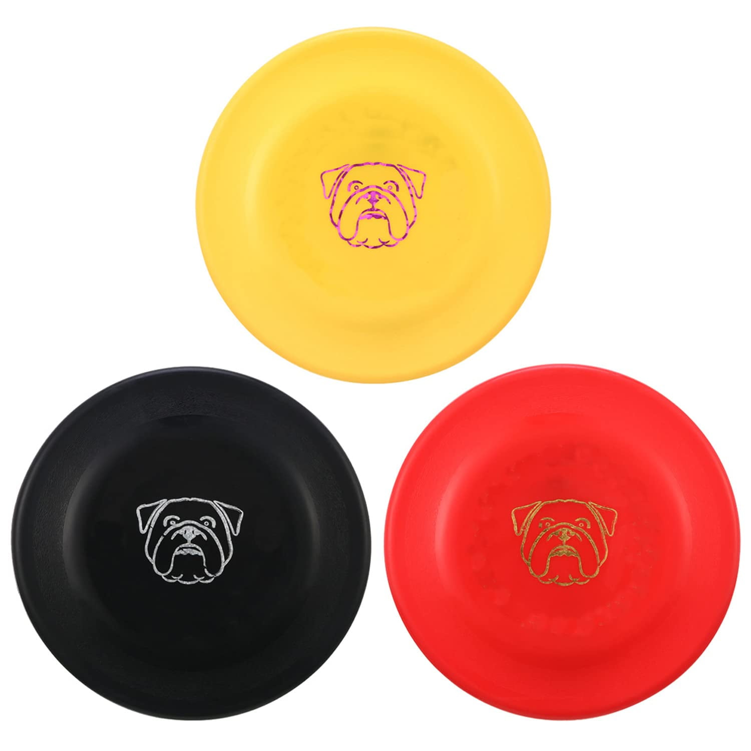 Dog Flying Disc - 3 Pcs Competition Flyer Toy, Soft Indestructible ...