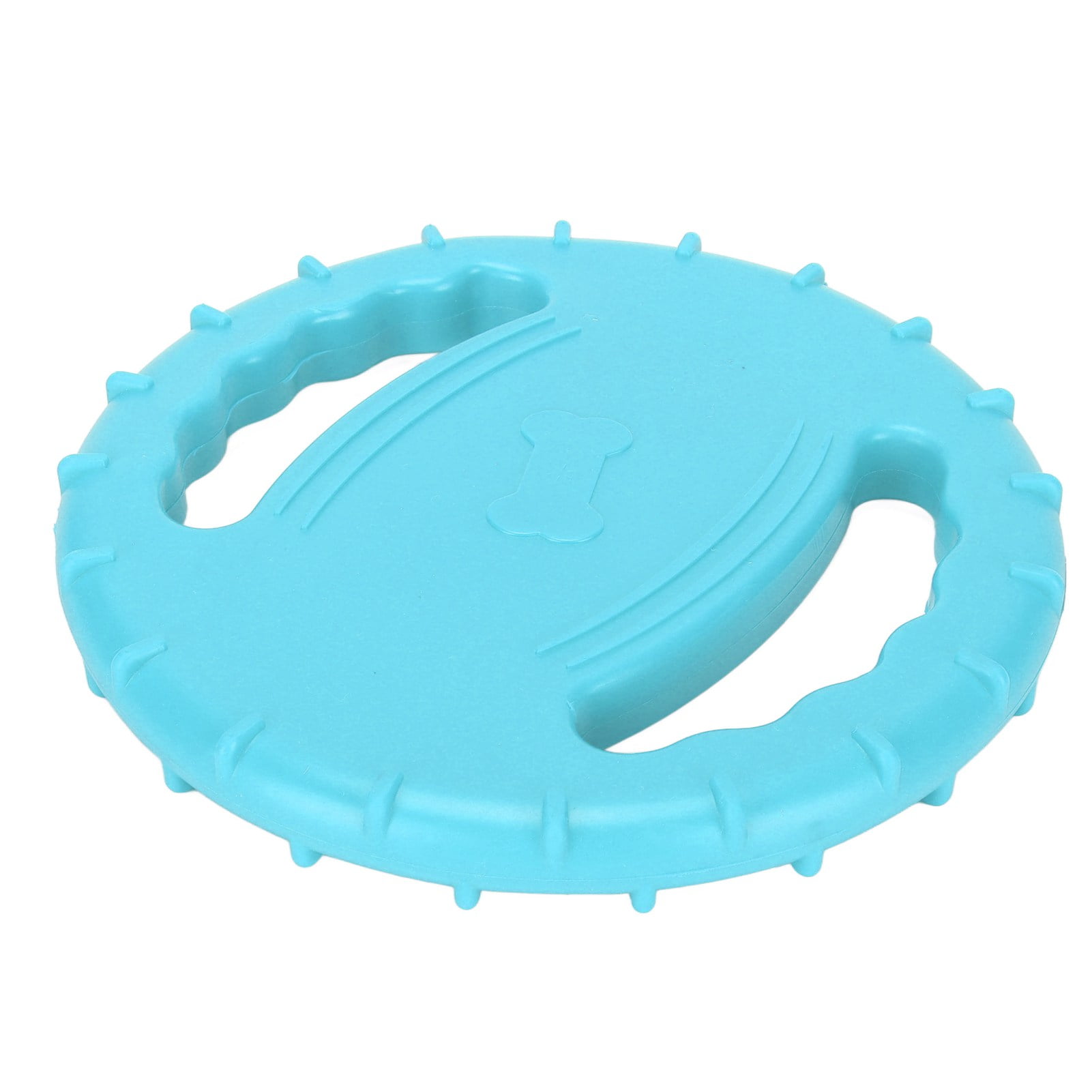 Dog Flying Disc Toy Flexible TPR Squeaky Stress Relief 2 Sides Hollow ...