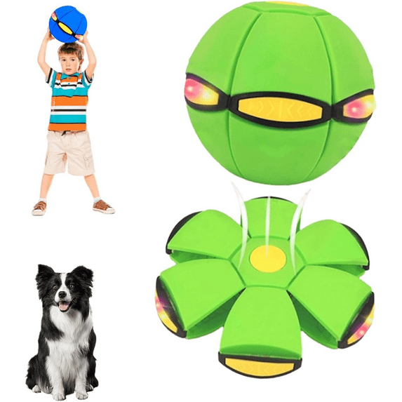 Dog Flying Disc Toy, Pet Toy Flying Saucer Ball with 6 Light for Dogs ...