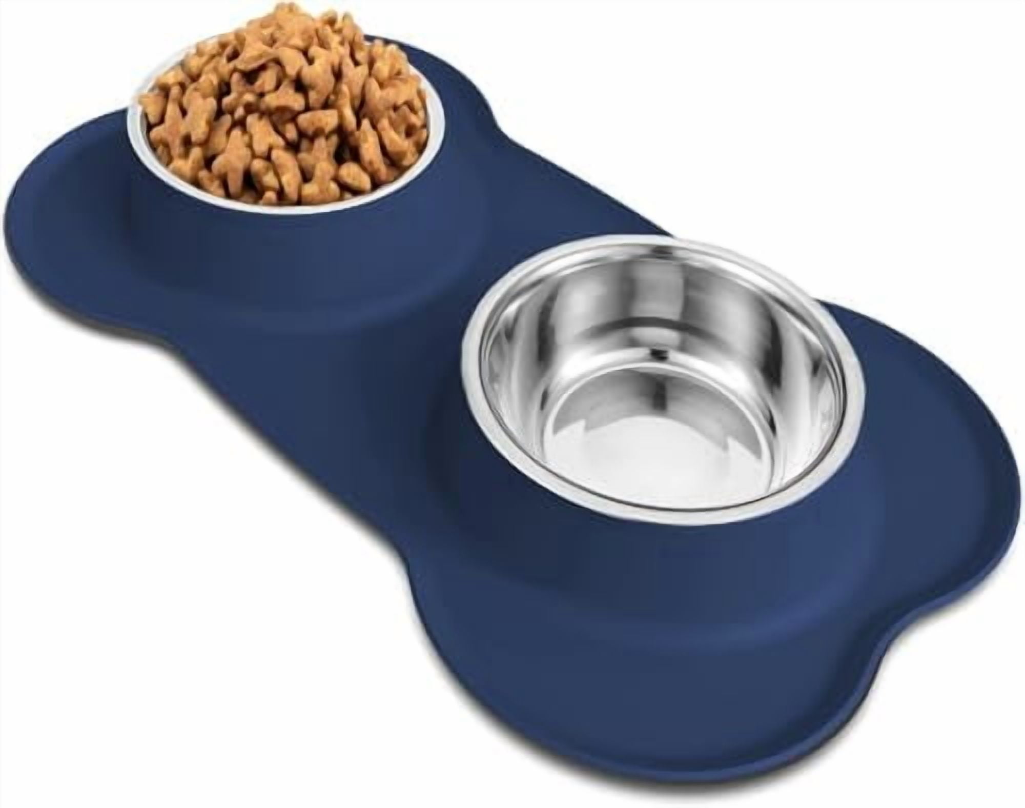 Dog Food Bowls Stainless Steel Dog Bowls, Food Water Bowl Set with No ...