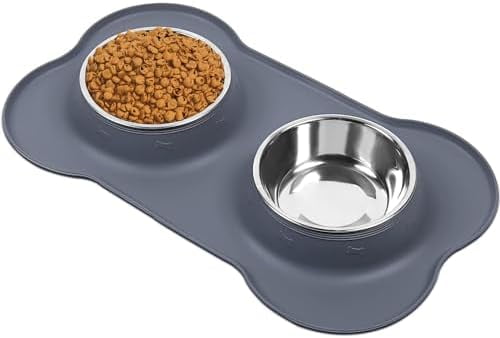 Dog Food Bowls Stainless Steel Dog Food and Water Bowl Set, Dog Dishes ...