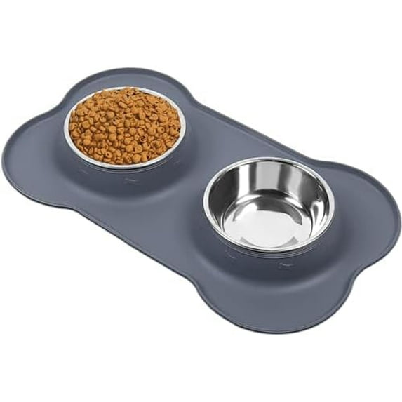 Dog Food Bowls Stainless Steel Dog Food and Water Bowl Set, Dog Dishes ...