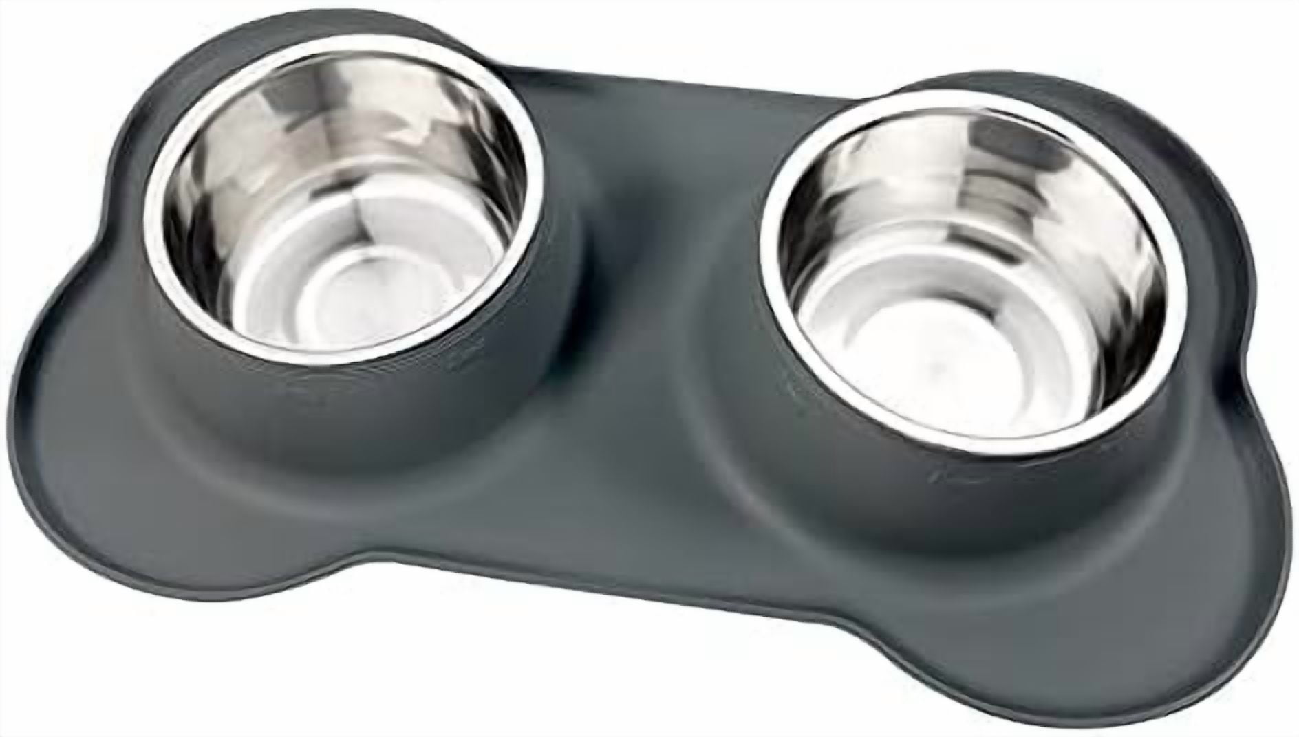Dog Food Bowls Stainless Steel Dog Food & Water Bowl Set with No Spill ...