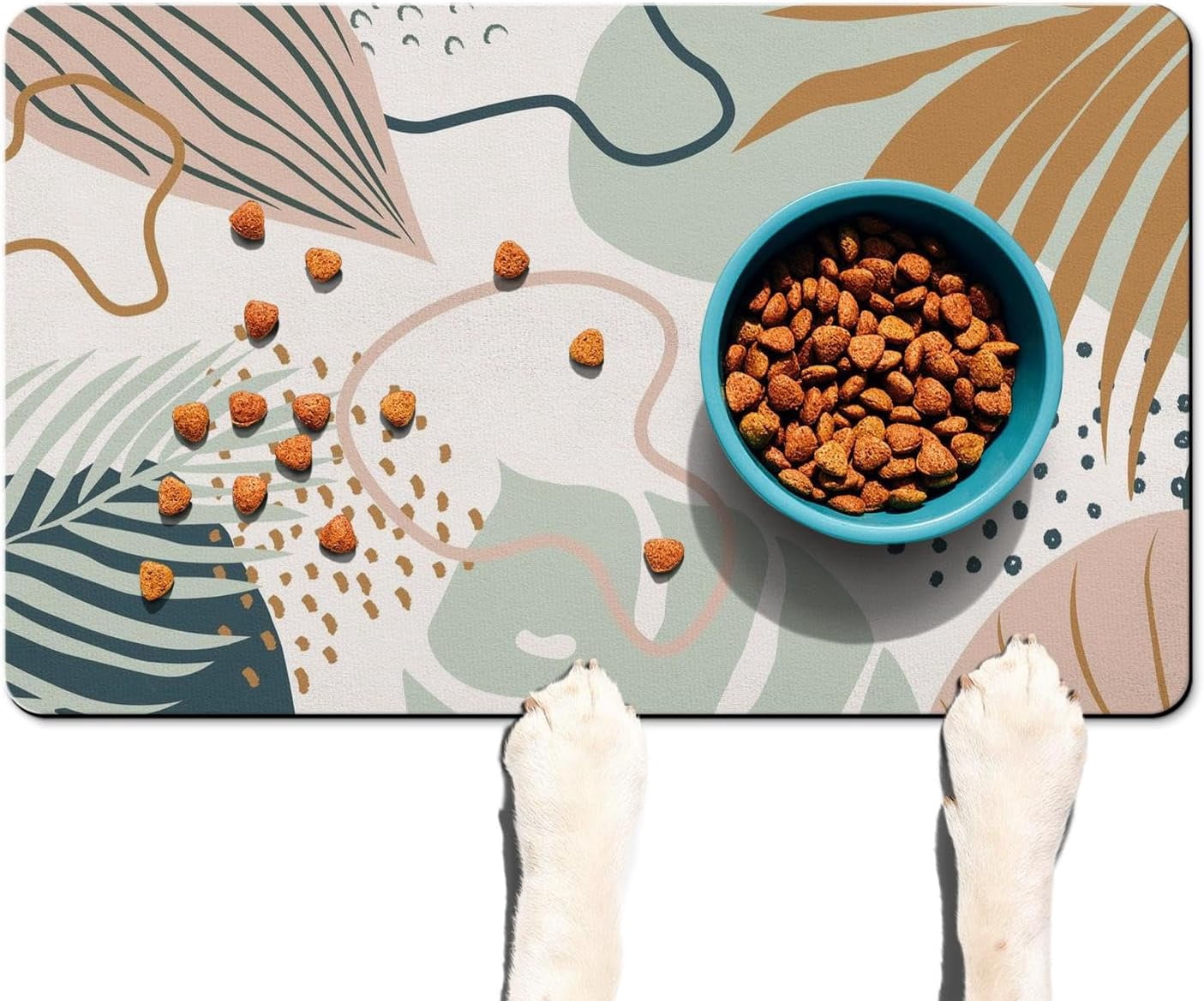 Dog Food Mat Absorbent Pet Feeding Mats Drying Mat for Food and Water ...