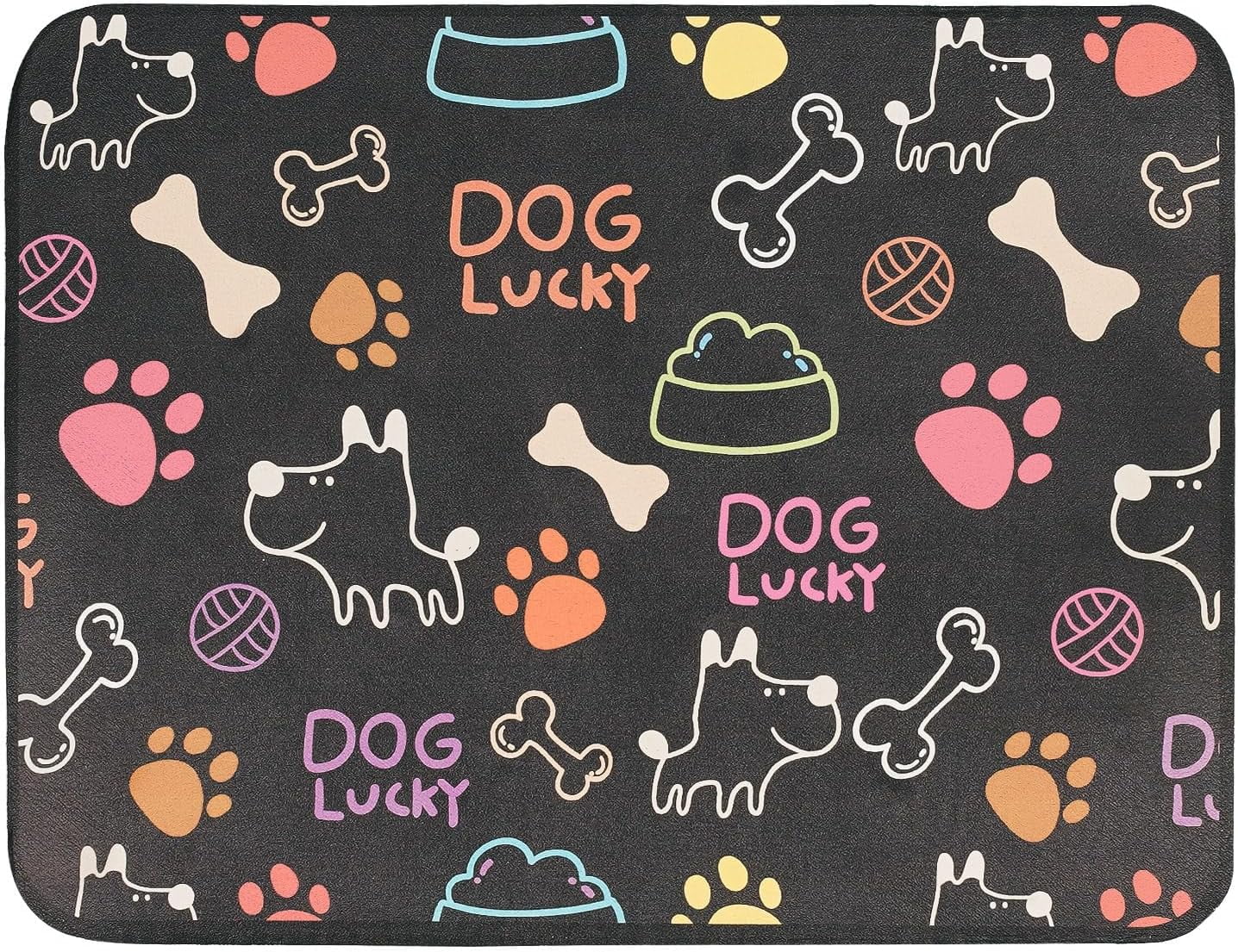 Dog Food Mat Cat Food Mat Pet Feeding Mat for Food and Water Bowl Puppy ...
