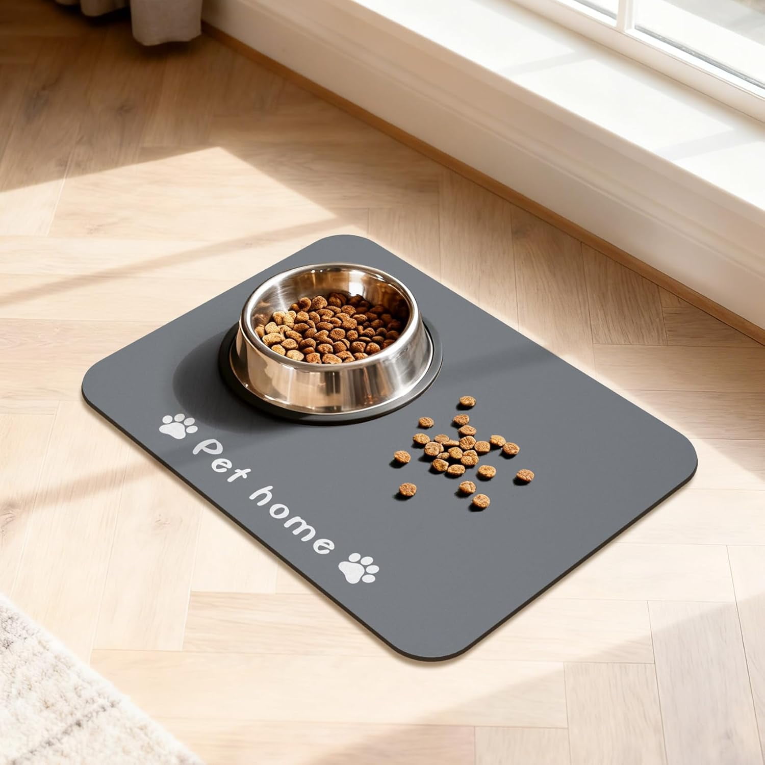 Dog Food Mat, Diatom Ooze Cat Water Mats Non Slip for Floors Waterproof ...