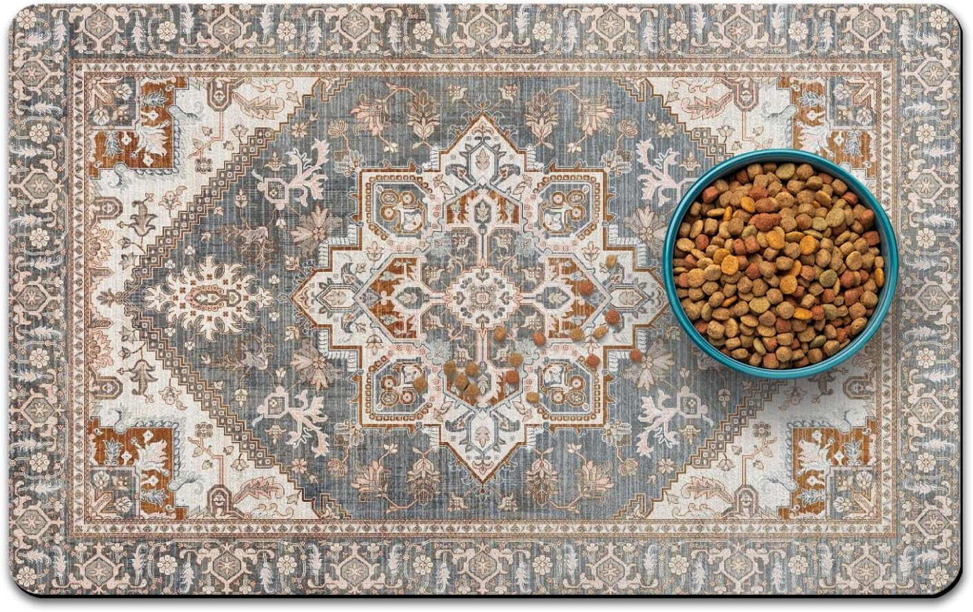 Dog Food Mat for Floors, Absorbent and Quick-Drying Pet Cat Food Mat ...