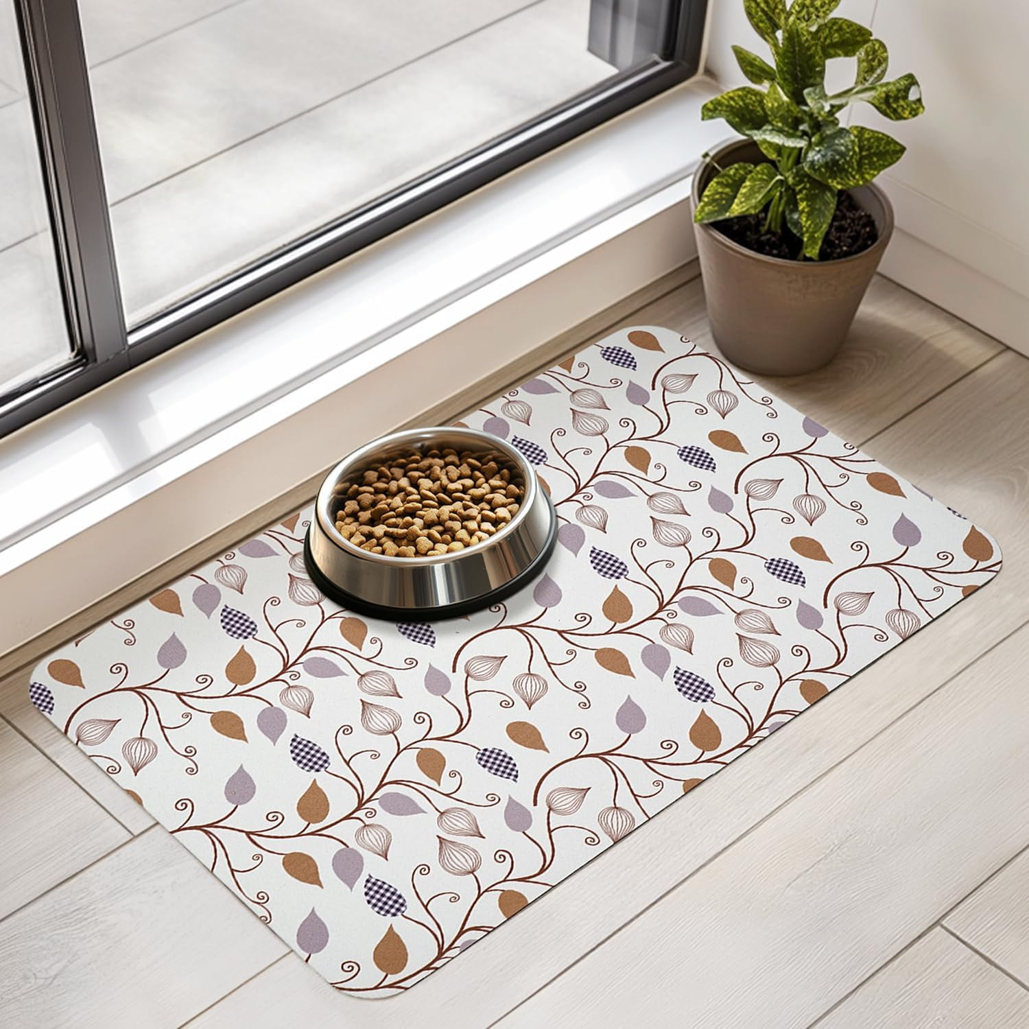 Dog Food Mat for Floors Waterproof Quick Dry Pet Placemat Cat Feeding ...