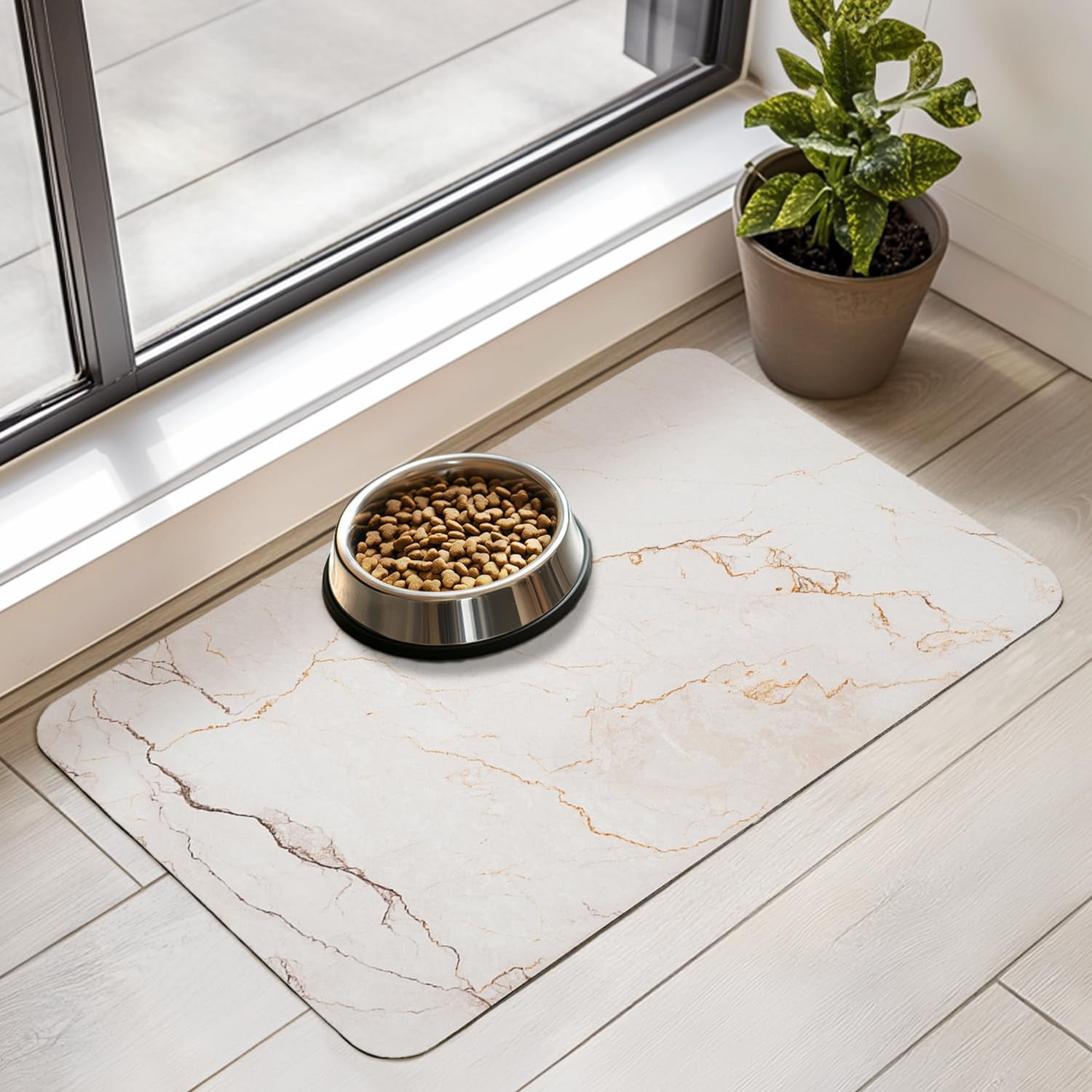 Dog Food Mat for Floors Waterproof Quick Dry Pet Placemat Cat Feeding ...