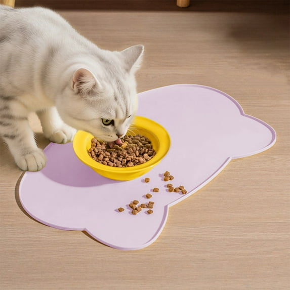 Dog Food Mat,Mat for Dog Food and Water Bowls,Rectangular Silicone Pet ...
