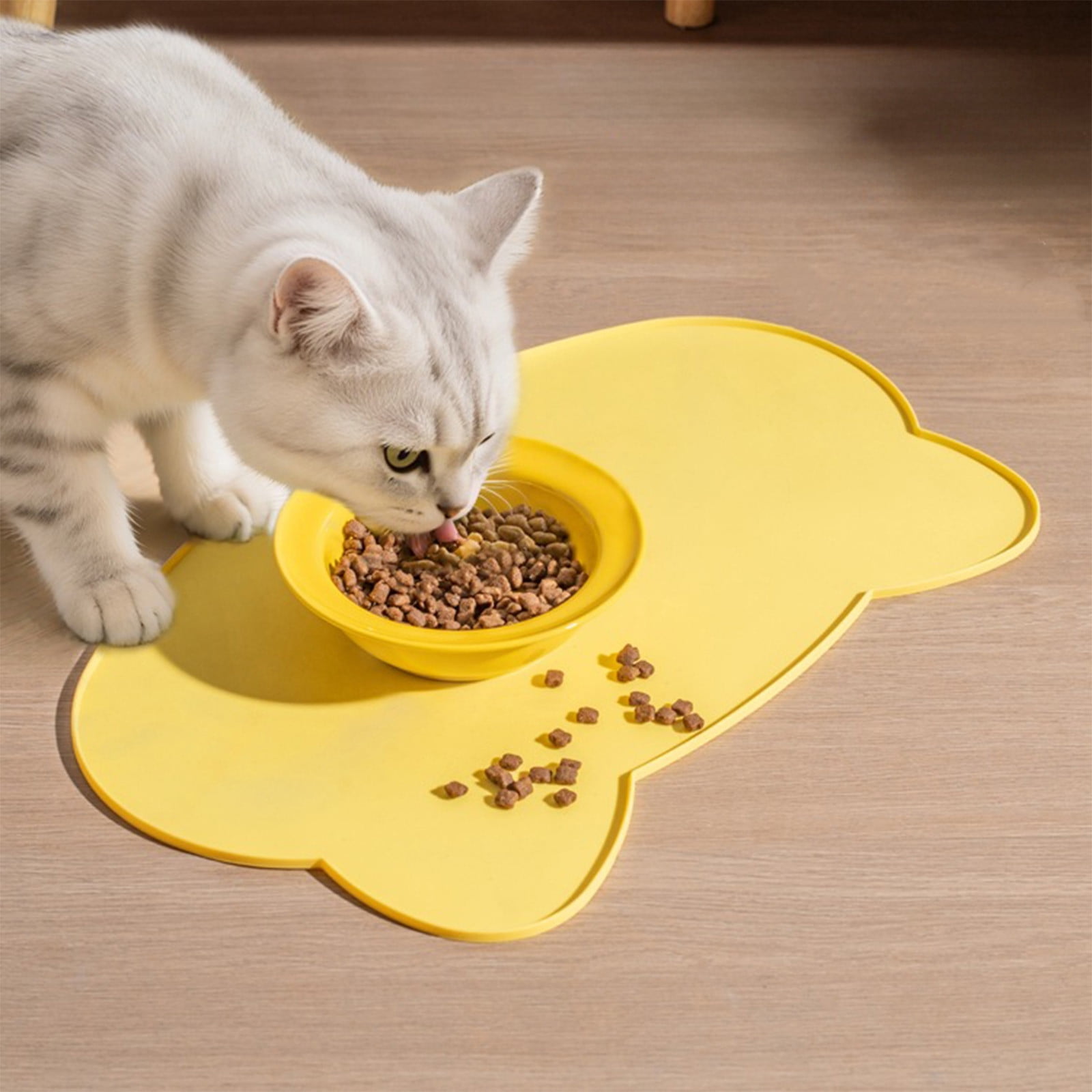 Dog Food Mat,Mat for Dog Food and Water Bowls,Rectangular Silicone Pet ...