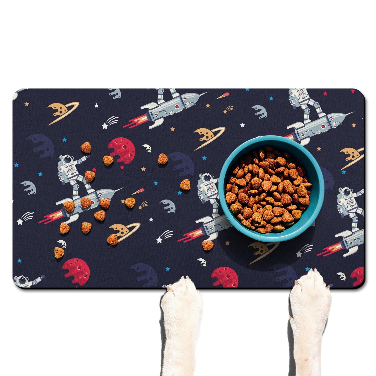 Dog Food Mat Nebula Cosmic Sci-fi Lovers Space Geek Star Moon Sun ...