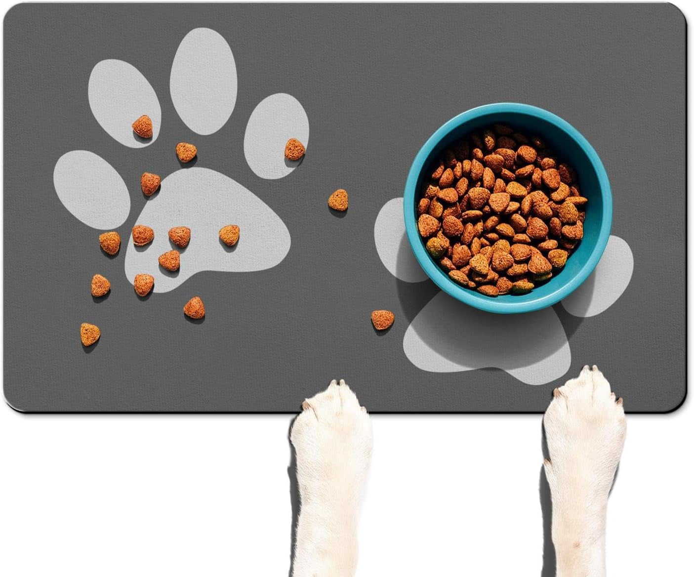 Dog Food Mats for Floors, Absorbent Quick Dry Pet Cat Food Mat, Dog ...